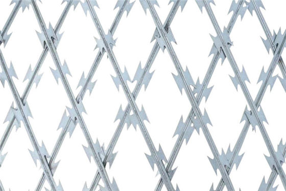 High Security Galvanized Straight Line Razor Wire Fence Panel